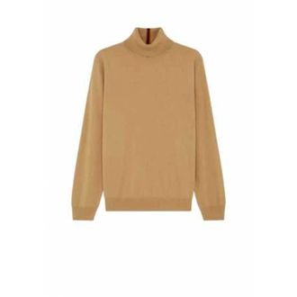 Paul Smith Homme, Pulls, Brun, Taille: S Pull Col Roul&eacute; Camel en Cachemire Rayure Bayad&egrave;re