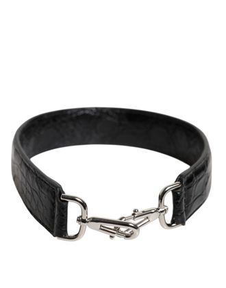 Dolce & Gabbana Schwarze Alligatorledertasche mit Schulterriemen