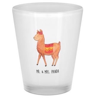 Mr. & Mrs. Panda Schnapsglas Alpaka Stolz - Geschenk, Lama, Lik&ouml;r Glas, Lustige Schnapsgl&auml;ser, Shotglas, Stamperl, Lik&ouml;rgl&auml;ser