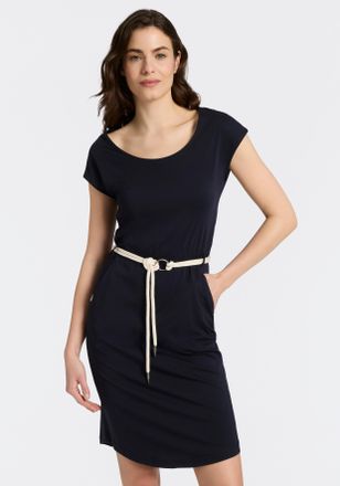 Ragwear Minikleid RAGWEAR LILITHE O, Damen, Gr. XXL, N-Gr, navy, Jersey, Obermaterial: 50% Baumwolle, 50% Modal, unifarben, kniefrei, Rundhals, Kleider Minikl