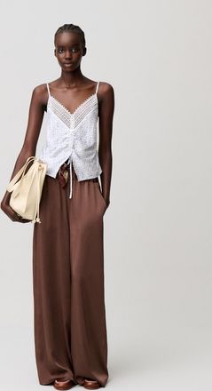 Claudie Pierlot Top satin imprim&eacute; dentelle