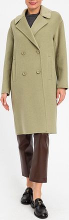 Twinset Zweireihiger knielanger Wollmantel von mit Revers und Leistentaschen