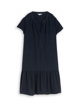 Tom Tailor Midikleid Kleider & Jumpsuits Musselin Kleid mit gepunkteter Struktur