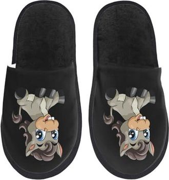 Generic Classiques Pantoufles Un petit &acirc;ne mignon aux yeux bleus Chaussures Respirant Chaussons Homme pour Adulte Int&eacute;rieur Maison L