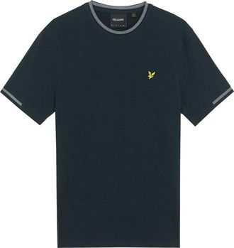 Lyle & Scott T-Shirt f&uuml;r Herren, Mit kontrastfarbenen Streifen, klein gemustert (Dunkel-Marineblau)