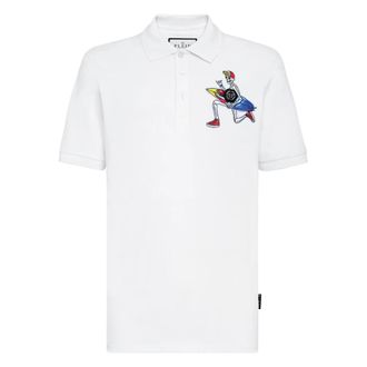 Philipp Plein Slim Fit Polo Shirt SS Hawaii - - Tops - Herren - Wei&szlig; - 4XL