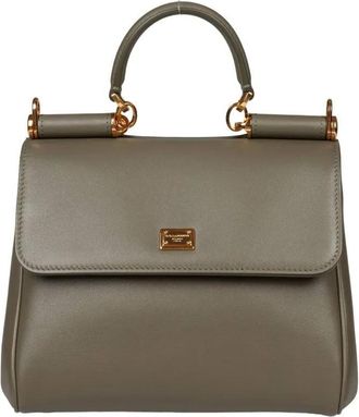 Dolce & Gabbana Hobo Bags - My Sicily Leather Handbag In Green - Gr. unisize - in Grau - f&uuml;r Damen
