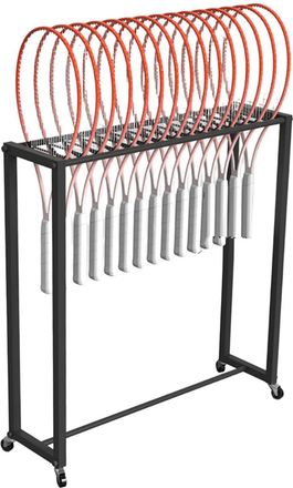 Generic Hochleistungs-Tennisschl&auml;ger-Aufbewahrungsregal, Rollender Sportger&auml;tewagen, Schwarzes Badmintonschl&auml;ger-Aufbewahrungsregal, 30 Kg Tragf&auml;higkeit, for 