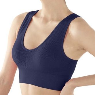 Generic Soutien-gorge pour femme, grande taille, sans anneau en acier, fin, pour le sport, le yoga, la purge, 2026, bleu marine, L