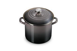 LE CREUSET Le Creuset Traditioneller Suppentopf aus Emaille auf Stahl, 8 l, Auster mit Edelstahlknauf