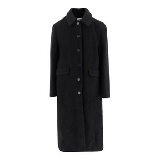 By Malene Birger Holzprint-Wollmischmantel - - Coats - Damen - Schwarzk - L