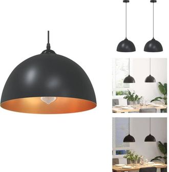 vidaXL Vidaxl - Pendelleuchten 2 Stk. H&ouml;henverstellbar E27 Schwarz &Oslash;30cm Metall - Pendelleuchte - Pendelleuchten - Pendellampe - Pendelleuchte F&uuml;r K&uuml;che