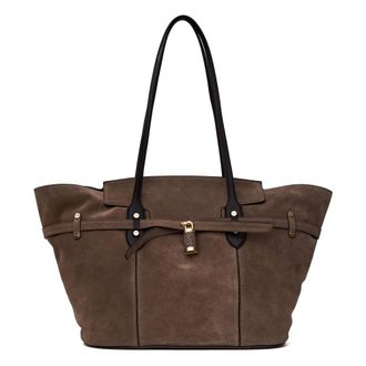 Borbonese Sac cabas Premiere - Femme - Sacs - Gris - Taille: ONE Size