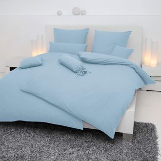 Janine Design Mako-Soft-Seersucker Bettwäsche Piano perlblau Kissenbezug einzeln 40x80 cm