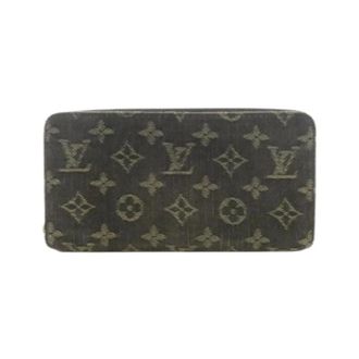 Louis Vuitton Portefeuille long pr&eacute;-poss&eacute;d&eacute; Monogram Denim (bi-pli) - Femme - Pre-owned - Noir - Taille: ONE Size