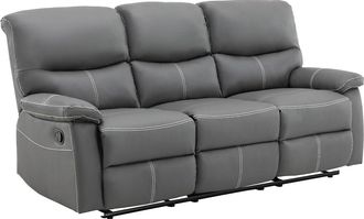 Vente-Unique Relaxsofa 3-Sitzer - Kunstleder - Grau - Canby