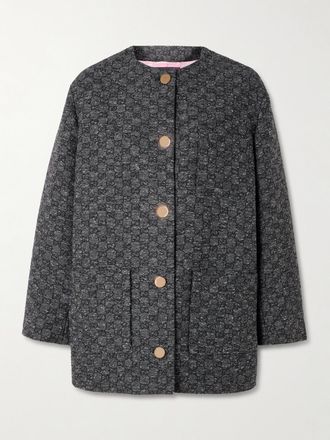 Gucci Jacke Aus Tweed Aus Einer Wollmischung Mit Jacquard-muster - Schwarz