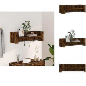 vidaXL Wandregal R&auml;uchereiche 100x35x30,5 cm Holzwerkstoff - Wandregal - Holzregal - Wohnraumorganisation - Dekoration - Regal Braun
