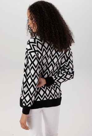 Aniston Strickpullover mit geometrischer Rautenmusterung allover - NEUE KOLLEKTION