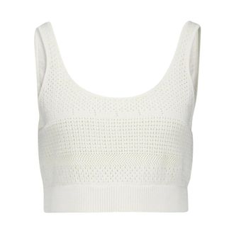 Frame Denim Wei&szlig;e Geh&auml;kelte Gestrickte Top - - Tops - Damen - Wei&szlig; - L