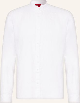 HUGO BOSS Hugo Leinenhemd Elvory Slim Fit Mit Stehkragen grau