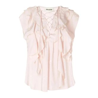 Zadig&Voltaire Time Schn&uuml;r-Top - - Tops - Damen - Rosa - S
