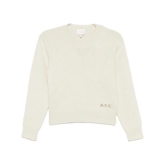A.P.C. Gerippter Rundhalspullover - - Knitwear - Damen - Beige - XS