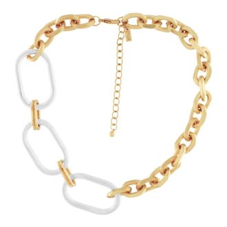 Dansk Copenhagen Tula Kurze 2-Ton Asymmetrischer Ovaler Ring-Halskette - - Accessories - Damen - Gelb - ONE SIZE