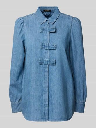 More & More Regular Fit Jeansbluse mit verdeckter Knopfleiste