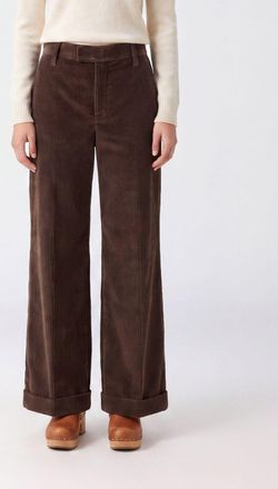 Brunello Cucinelli High-Waist-Cordhose mit weitem Bein und Monili-Detail