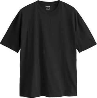 Next T-Shirt Épais pour Homme à Col Ras du Cou, 100% Coton, Lot de 4 x T-Shirts pour Homme Noir 3XL