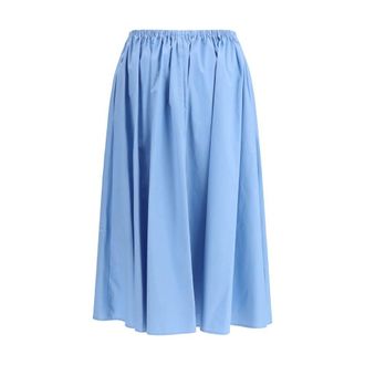 Marni Womens Blue Cotton Midi Skirt
