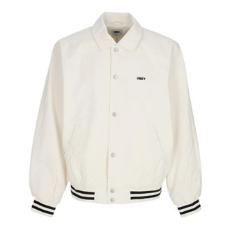 Obey Homme, Vestes, Beige, Taille: XL Veste Varsity Icon Face Non Blanchie