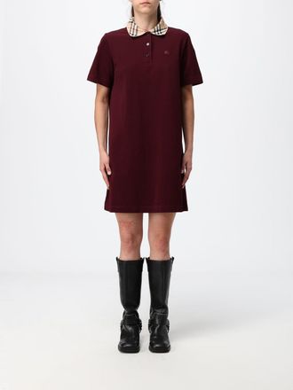Burberry Mini-robe polo en coton avec col &agrave; motif check