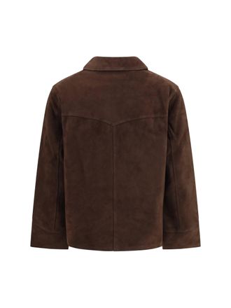 Tory Burch Womens Suede Jacket Light Chocolate Goatskin-Hircus Goatskin Blazers & Vests Goatskin/hircus