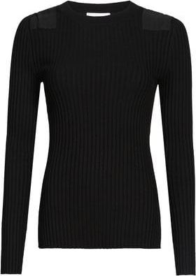 Helmut Lang Top c&ocirc;tel&eacute;e en laine m&eacute;lang&eacute;e