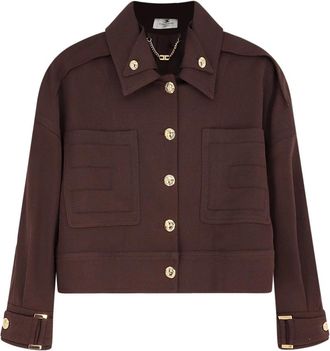 Elisabetta Franchi Femme, Vestes, Brun, Taille: 42 FR Elisabetta Franchi Vestes Marron