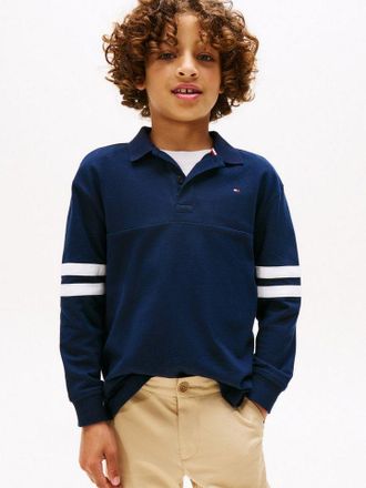Tommy Hilfiger Poloshirt TH MIXED GRAPHIC POLO LS f&uuml;r Kinder bis 16 Jahre, mit Stickerei auf dem R&uuml;cken
