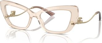 Dolce & Gabbana unisex, Accessoires, Beige, Taille: 56 MM Monture de lunettes transparente marron clair