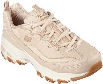 Skechers DLites Good Neutral Baskets pour Femme, Garniture en Caoutchouc Duraleather Naturel, 37.5 EU