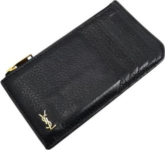 Saint Laurent unisex, Pre-owned, Noir, Taille: ONE Size Portefeuille en cuir Pre-owned