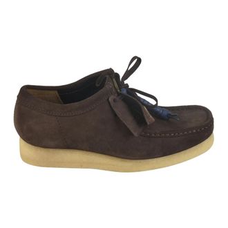 Clarks Braune flache Schn&uuml;rschuhe - - Shoes - Herren - Braun - 43 EU