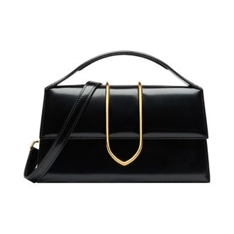 Jacquemus Schwarze Leder Umh&auml;ngetasche - - Bags - Damen - Schwarzk - ONE SIZE