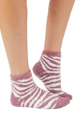 Damart Chaussettes de lit moelleuses Thermolactyl Femme Violet Imprim&eacute; Taille 36/38