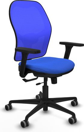 Piqueras y Crespo Drehstuhl f&uuml;r B&uuml;ro mit 3D-Armlehnen, h&ouml;henverstellbare Lendenwirbelst&uuml;tze, ausgestattet mit Syncro/Traslack und Schaumstoff, Rollen 65 mm, Parkett, Bl