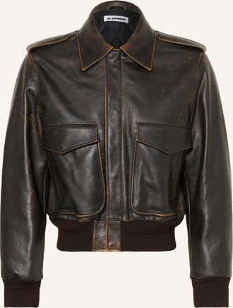 Jil Sander Lederjacke schwarz