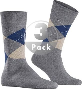 Burlington Herren Socken grau Baumwolle gemustert