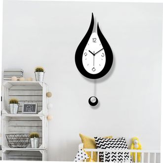 Cabilock Kreative Wasserform-wanduhr Aus Acryl Mit Pendel Elegante Schwingende Uhr Für Wohnzimmer Und Büro Ohne Batterie