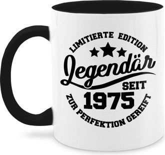 Shirtracer Tasse Tassen 325ml - 50. Geburtstag - Legendär seit 1975-325 ml - Schwarz - geburtstagstasse 50 jahre geschenk 50.geburtstag kaffeebecher frau 50er fa