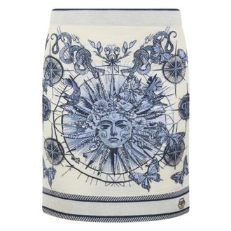 Philipp Plein Femme, Jupes, Multicolore, Taille: 40 FR Mini-jupe tricot&eacute;e Tatouage Papillon